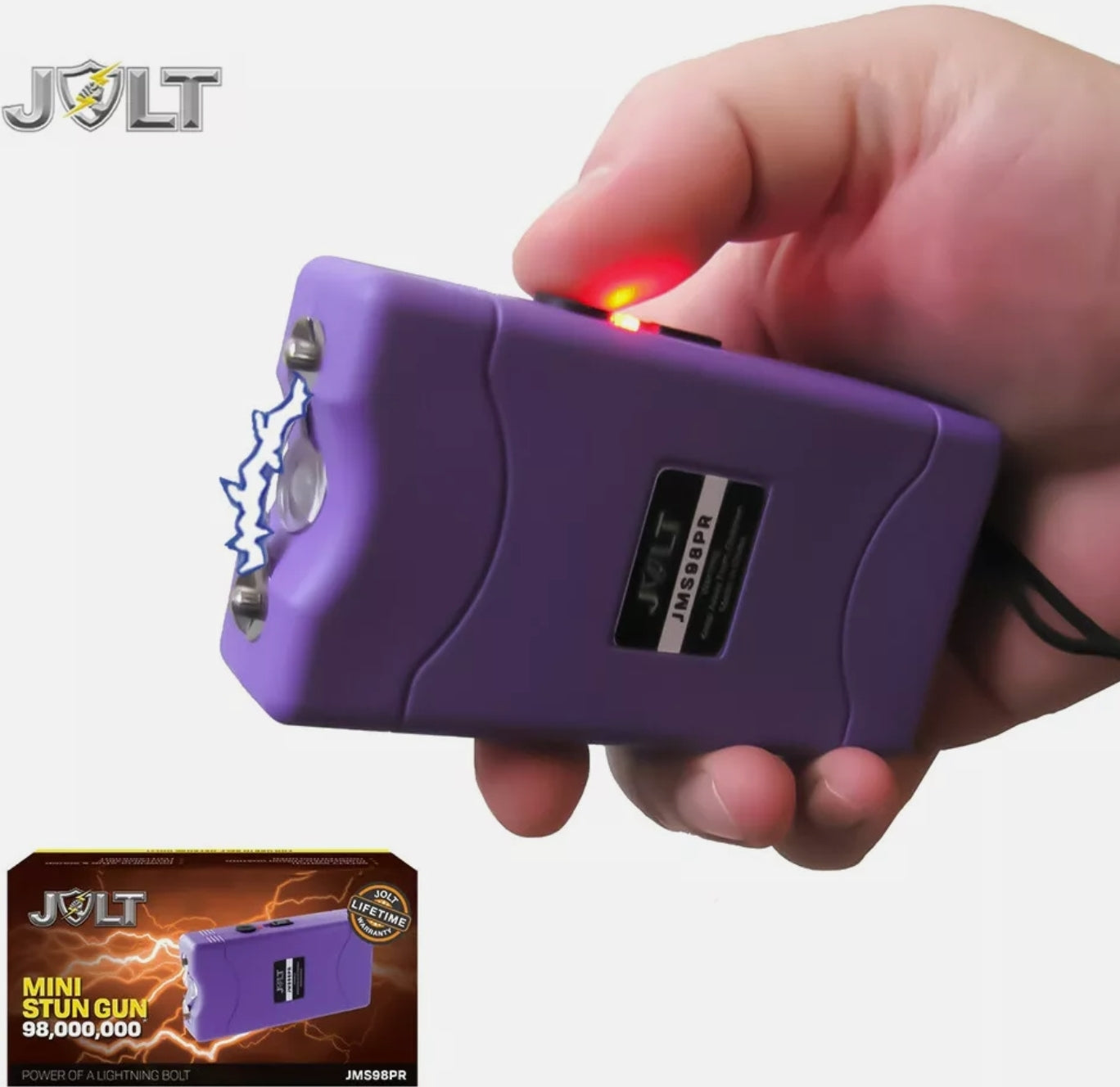 JOLT Powerful MINI Stun Gun 98,000,000 Volts w/ LED Light - Max Voltag ...